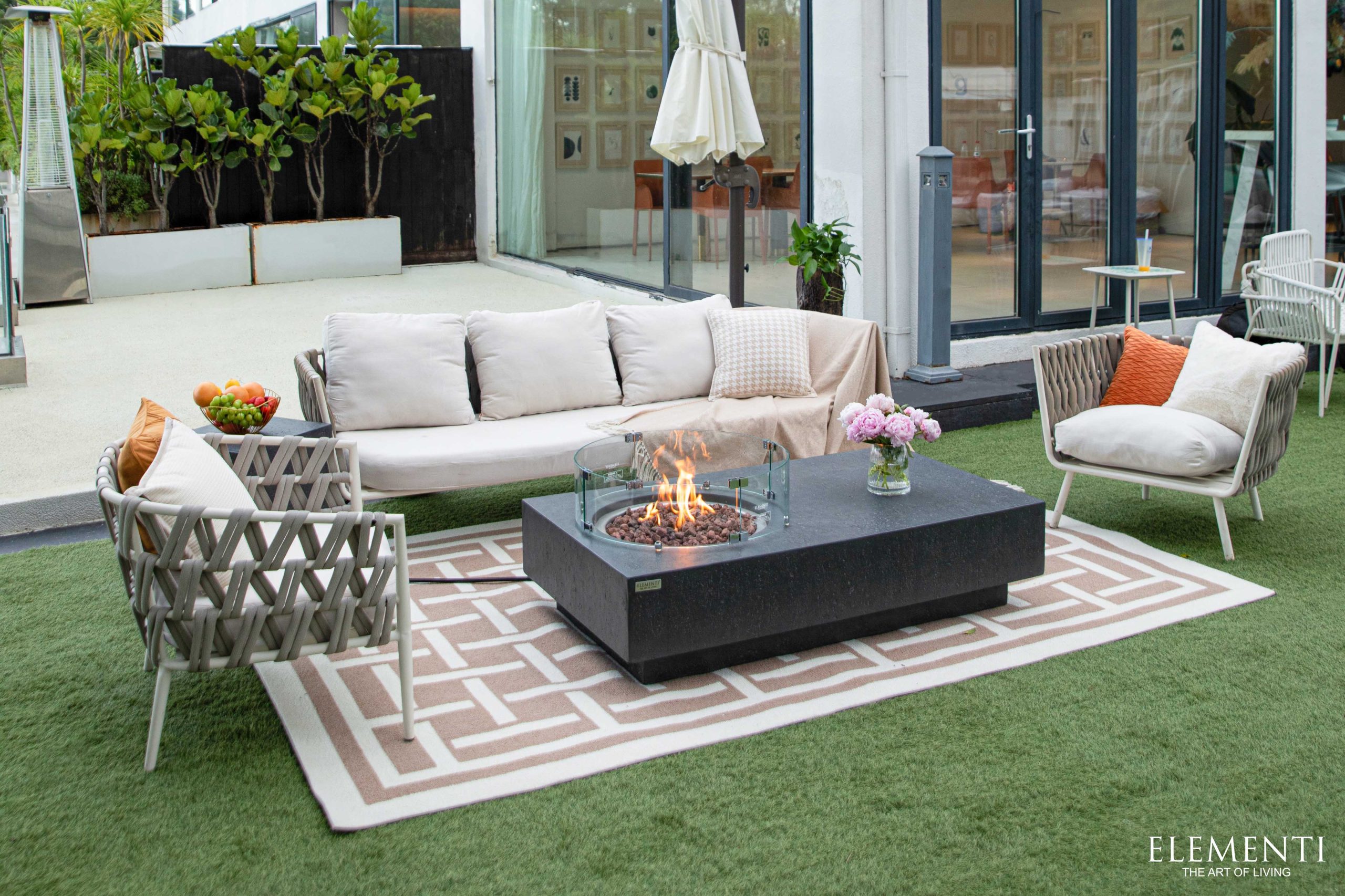 Elementi - Metropolis 56” Concrete Fire Table – Dark Gray - BBQ Grills ...